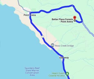 Driving Directions to Point Arena - Better Place Forests